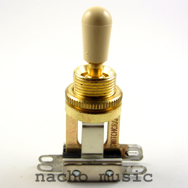 (B-Stock) Switchcraft 3-Way Gold-Tone Short Toggle Switch w/ Cream Swi ...