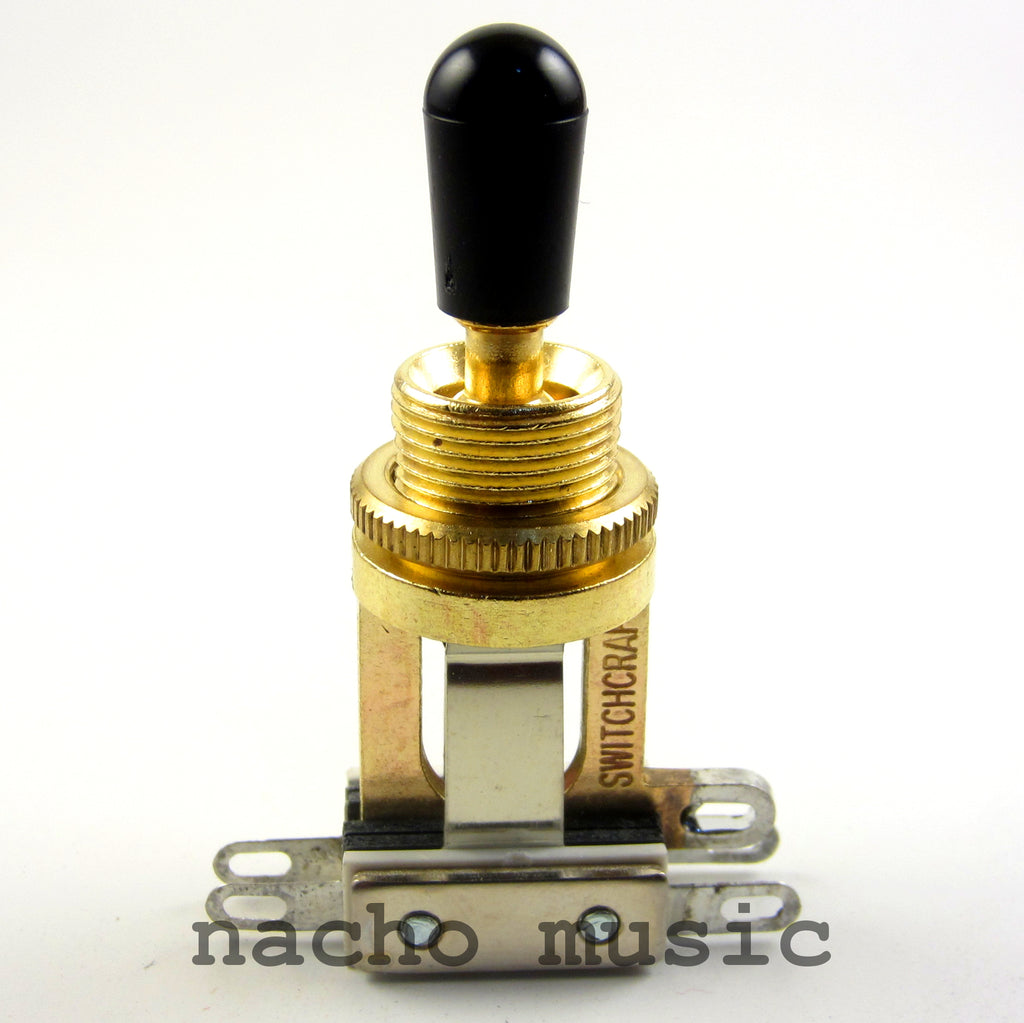 (B-Stock) Switchcraft 3-Way Gold-Tone Short Toggle Switch w/ Black Swi ...